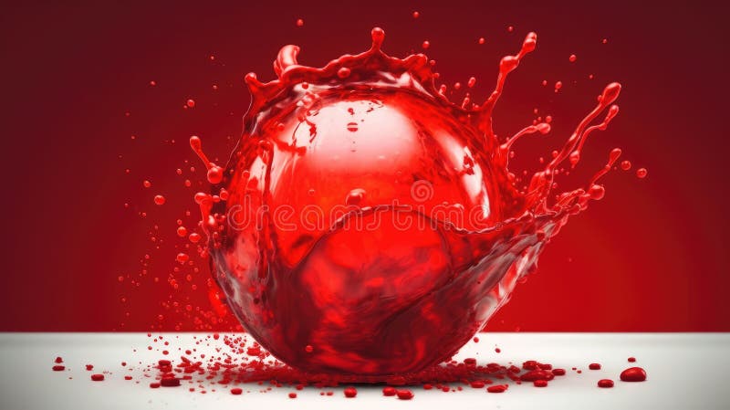 Dynamic Red Liquid Splash Explosion in High-Speed Macro Shot, Abstract ...