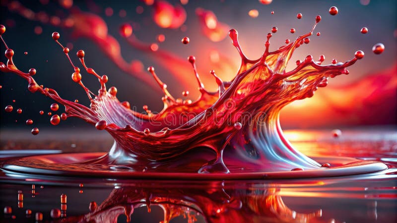 Dynamic Red Liquid Splash a Visually Striking Image of Fluid Motion ...