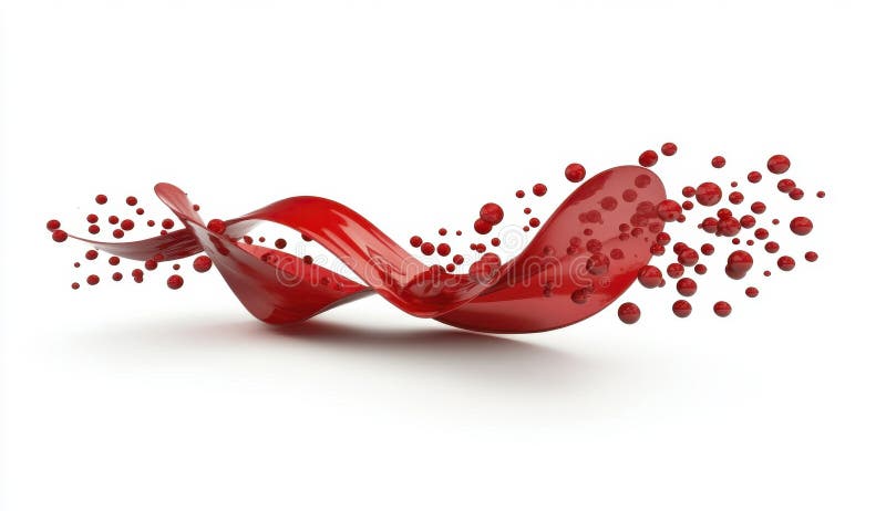 Dynamic Red Liquid Splash on White Background Stock Illustration ...