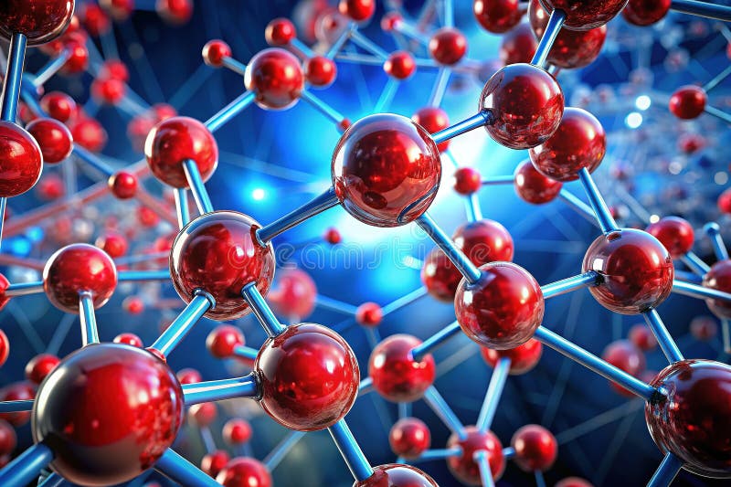 Dynamic Red Molecular Configurations a Scientific Illustration of ...