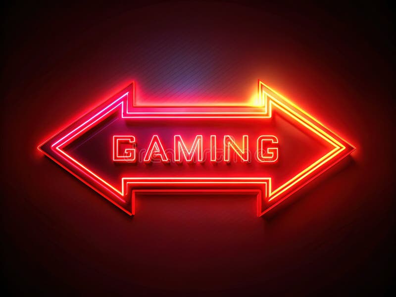 Dynamic Red Neon Arrow Gaming Banner a Glowing Sharp Abstract ...