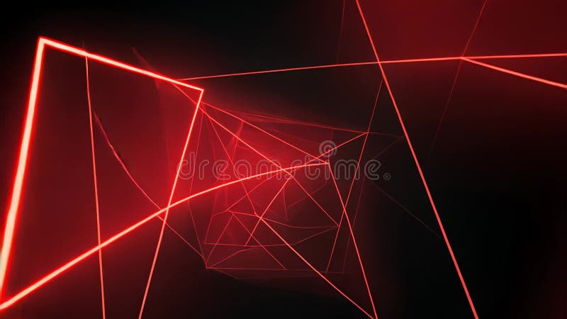 Dynamic Red Neon Light Patterns on Dark Geometric Background Stock ...