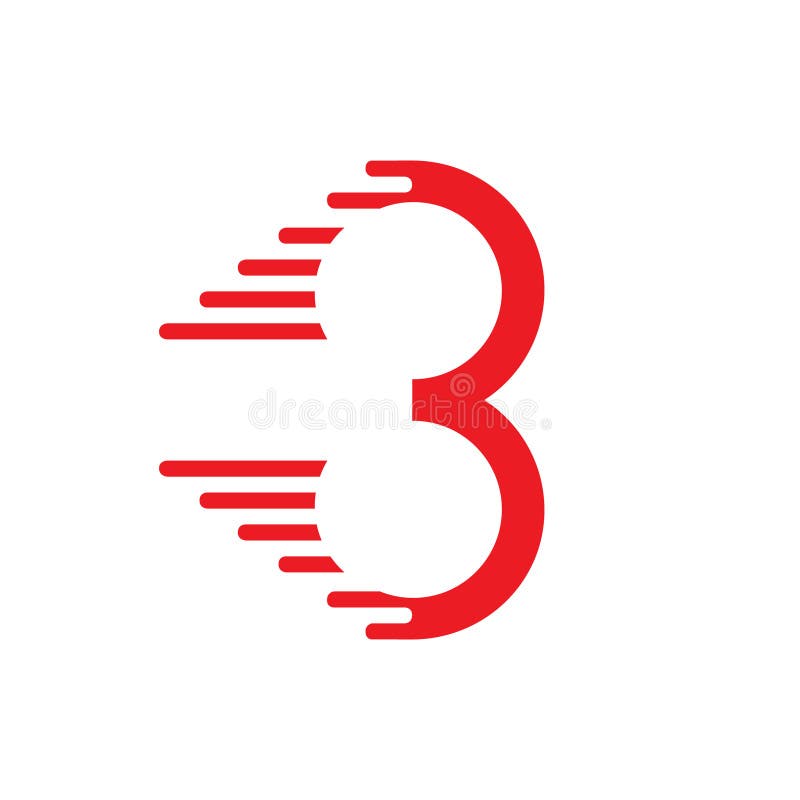Dynamic Red Number Three with Motion Lines Symbolizing Speed and ...
