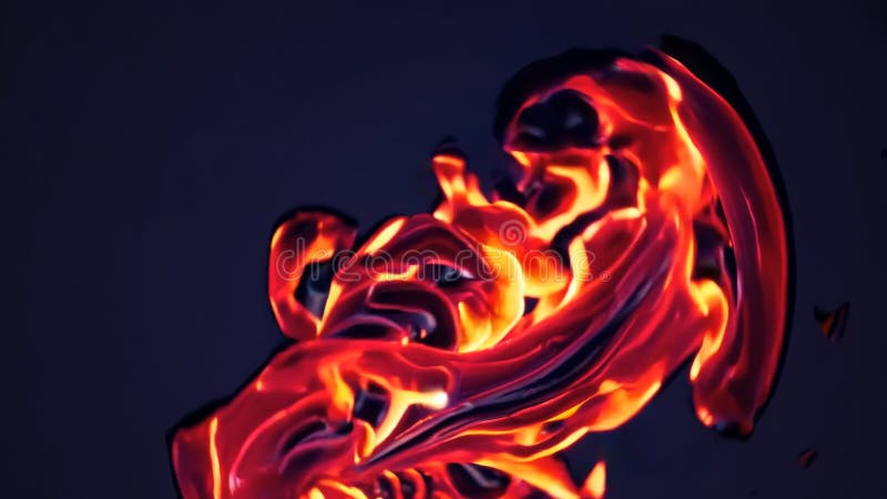 Vibrant Orange Red Fire Flames Illuminated Against Black Background ...