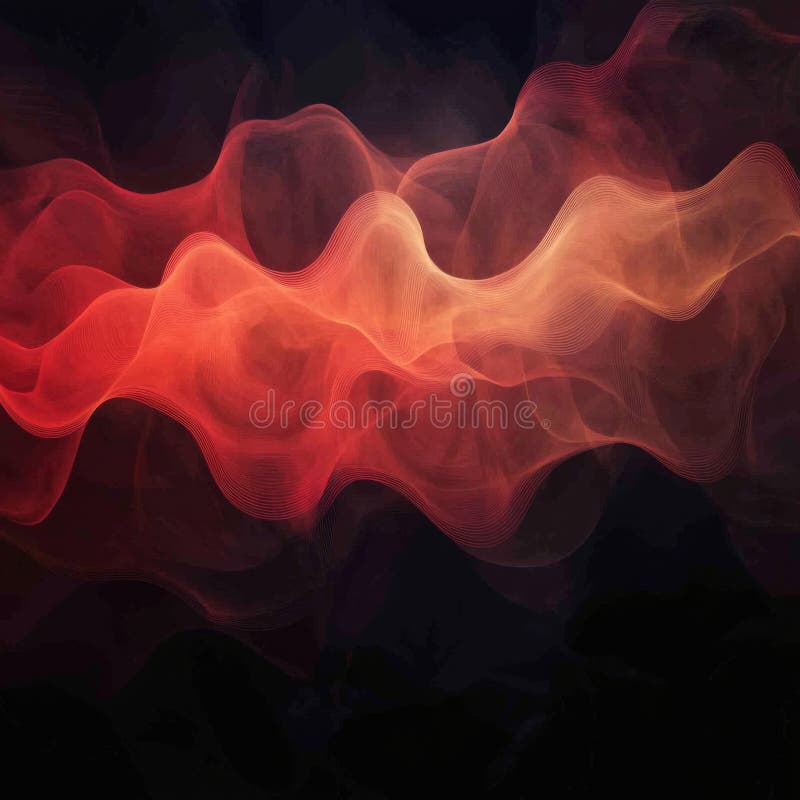 Dynamic Red and Orange Light Waves on Dark Background Stock Image ...