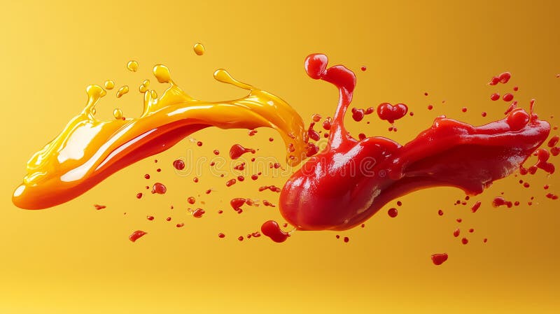 Dynamic Red and Orange Liquid Splashes Abstract Background Design ...