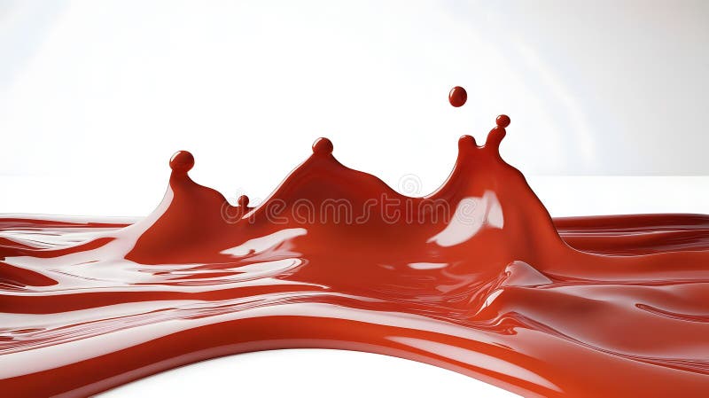 Dynamic Red Paint Splash Over White Background Stock Illustration ...