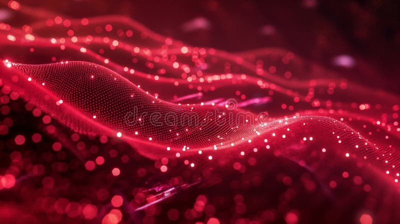 Dynamic Red Particle Waves stock photo. Image of shimmer - 312352244