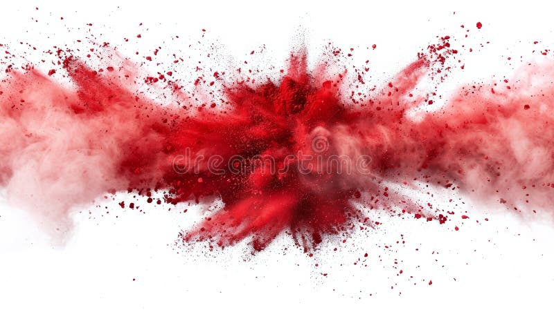 Dynamic Red Powder Explosion Captured Against a White Background, Ideal ...