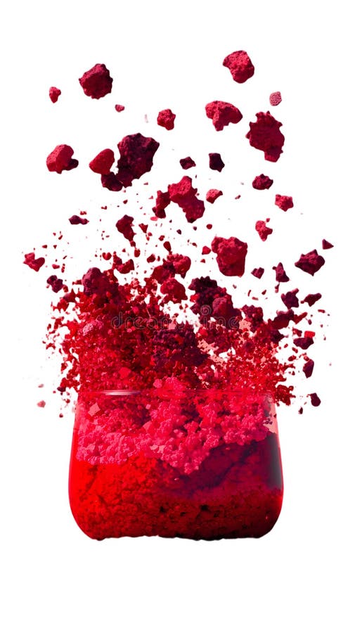 Dynamic Red Powder Explosion in a Jar Stock Illustration - Illustration ...