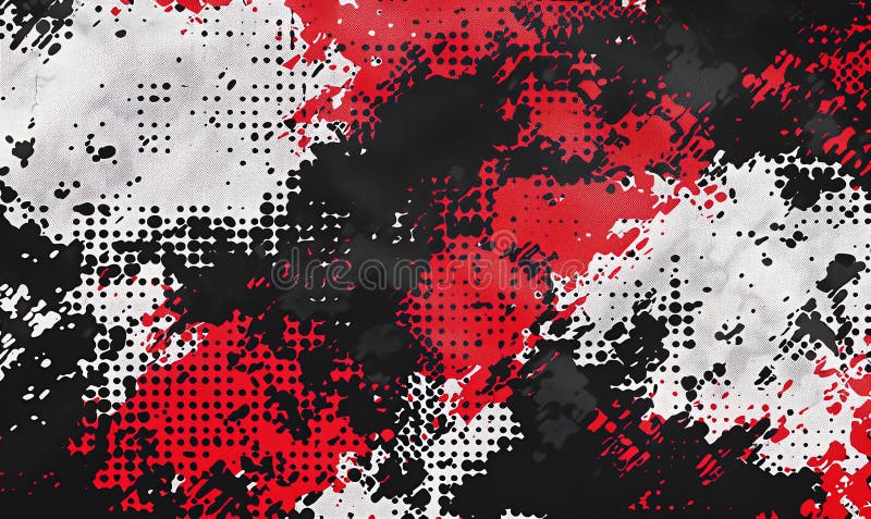 Dynamic Red Splatter on Black Halftone Background Stock Image - Image ...