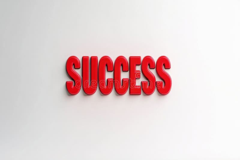 Dynamic Red Success Word in 3D Design. Stock Illustration ...