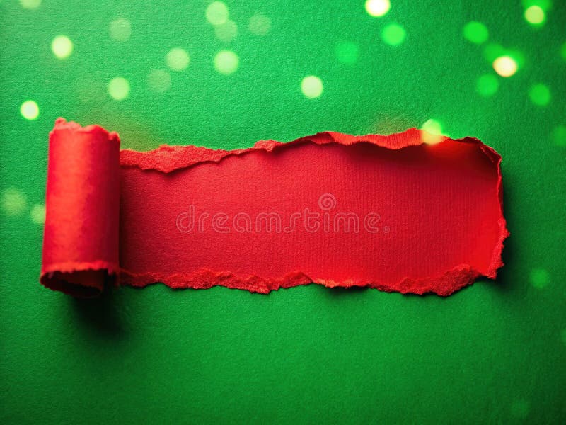 Dynamic Red Torn Paper Silhouette on Green Background Stop Motion ...