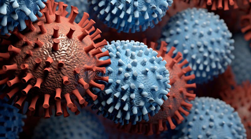 Dynamic Red Virus Spread Illustration Stock Image - Image of ...