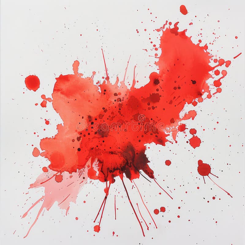 Dynamic Red Watercolor Splash Stock Photo - Image of color, brushstroke ...