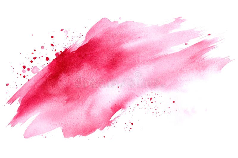Dynamic Red Watercolor Stroke with Artistic Splatter Effect Stock Photo ...