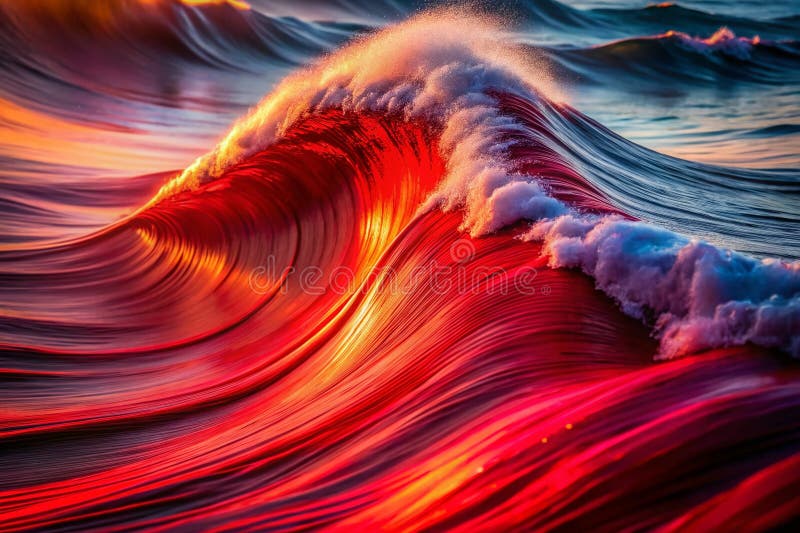 Dynamic Red Wave Lines Background Abstract Swirling Motion Design for ...