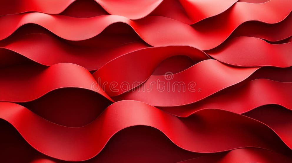 Dynamic Red Wavy Pattern Abstract Background with Seamless Flowing ...