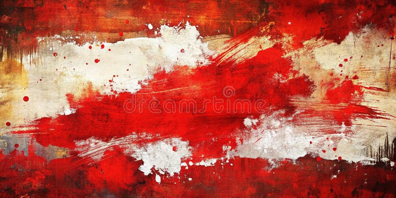 Dynamic Red and White Abstract Grunge Background with Intense Brush ...