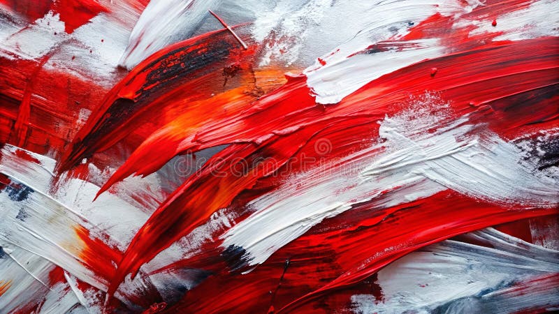 Dynamic Red and White Abstract Paint Strokes Texture. Generative AI ...