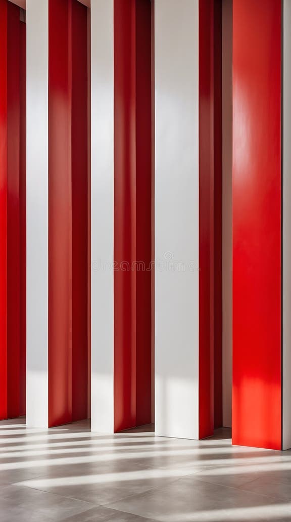 Dynamic Red and White Bauhaus Vertical Blocks Forming a Stylish ...
