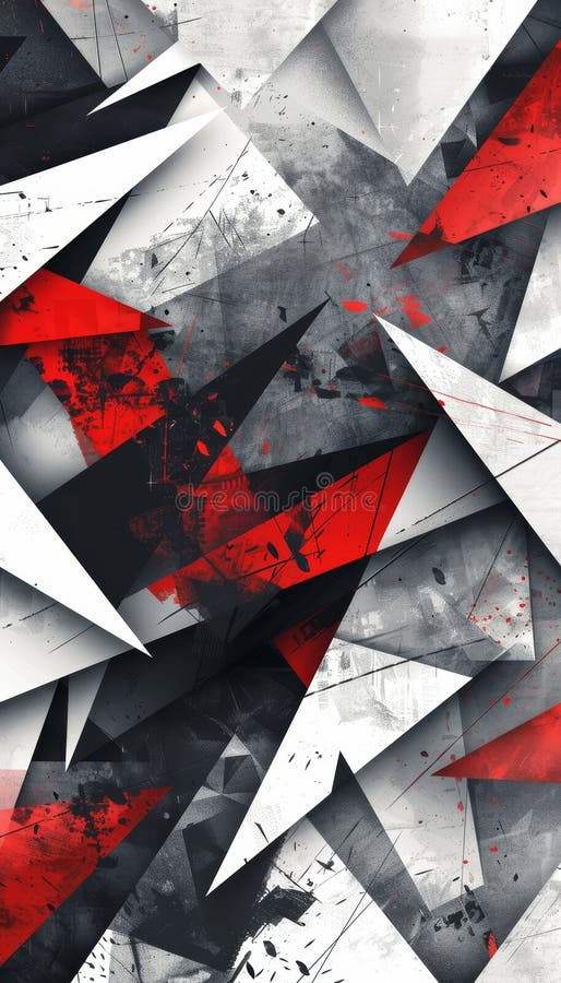 Dynamic Red, White, and Black Abstract Geometric Pattern Background ...
