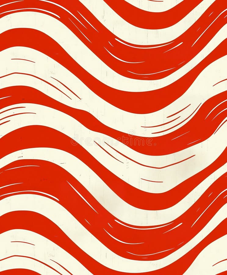 Red and White Wavy Pattern on White Background Stock Illustration ...