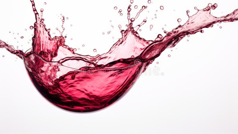 Dynamic Red Wine Splash on White Background, Isolated, Creating a ...