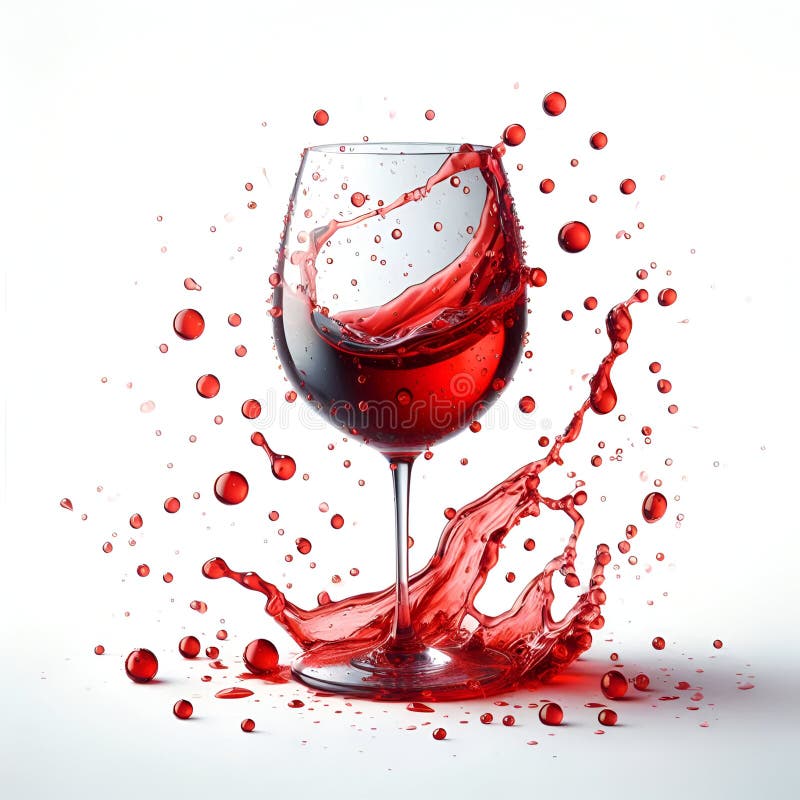 Dynamic Red Wine Splashes: a Liquid Masterpiece, Generative AI. Stock ...