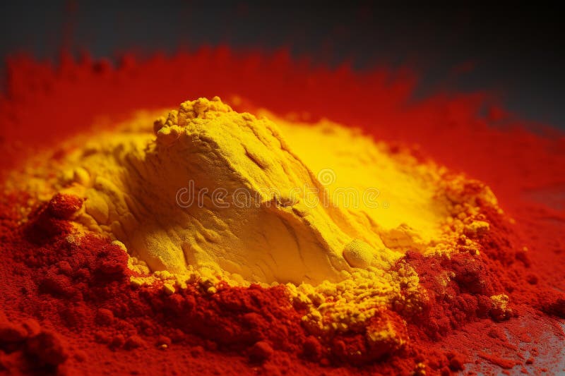Dynamic Red Yellow Powder Explosion. Generate Ai Stock Image - Image of ...