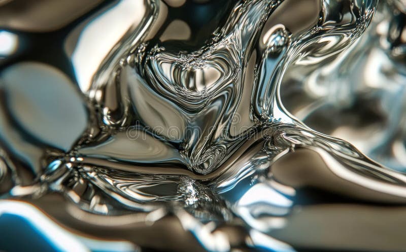 A Dynamic, Reflective Liquid Metal Surface with Swirling Patterns in ...