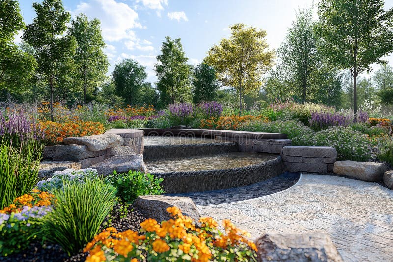 A Dynamic Representation of a 3D Landscape Garden Design, Showcasing ...