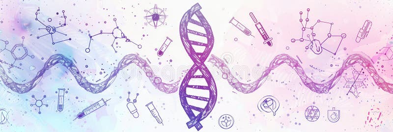 A Dynamic Representation of a DNA Double Helix Surrounded by Medical ...