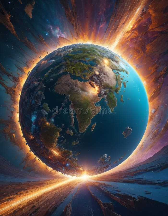 Cosmic Birth of Earth stock image. Image of geography - 313695809