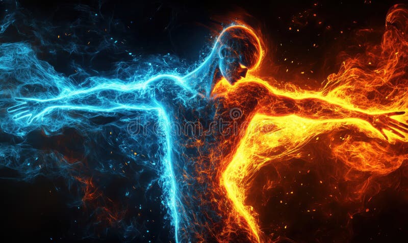 Dynamic Representation of Fire and Ice Elements in Human Form with ...