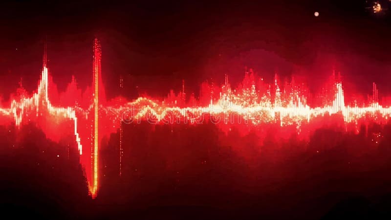 Heartbeat Waveform Visualized with Vibrant Red Tones in a Dark ...