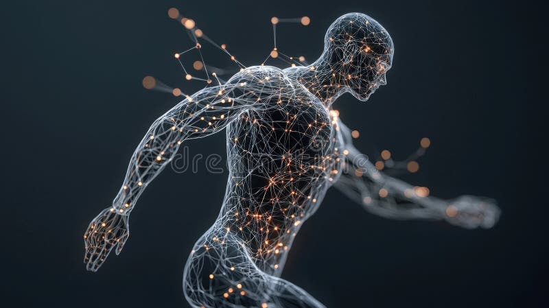 A Dynamic Representation of a Human Figure Made from Glowing ...