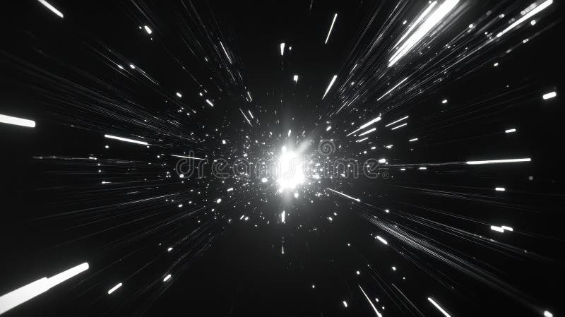 A Dynamic Representation of Light Streaks Converging Towards a Bright ...