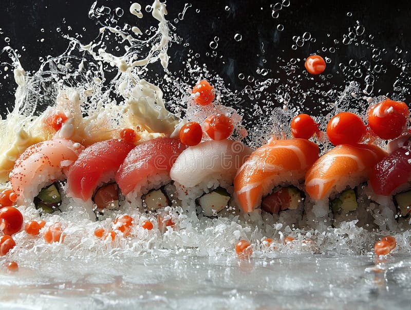 A Dynamic Representation of Maki Sushi, Showcasing Its Unique Roll Form ...