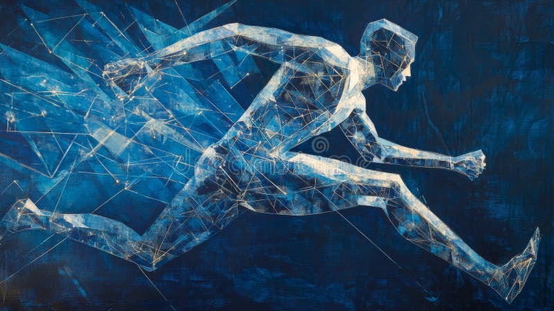 Dynamic Representation of a Runner in Motion with Abstract Geometric ...