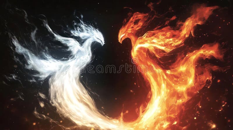 A Dynamic Representation of Two Phoenixes, One Fiery and One Icy ...