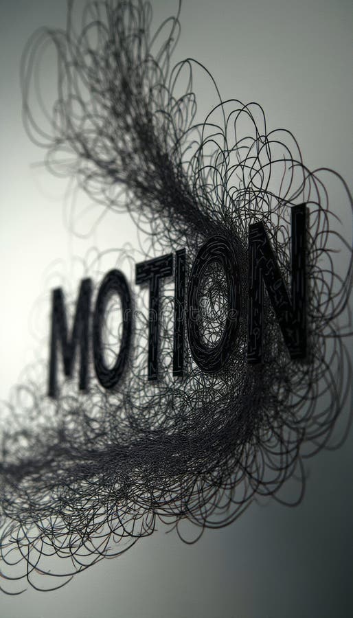 Dynamic Representation of the Word MOTION with Swirling Lines Stock ...