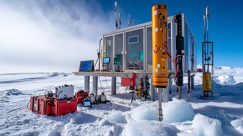 Dynamic Research Station in Antarctica with Ice Equipment Stock ...