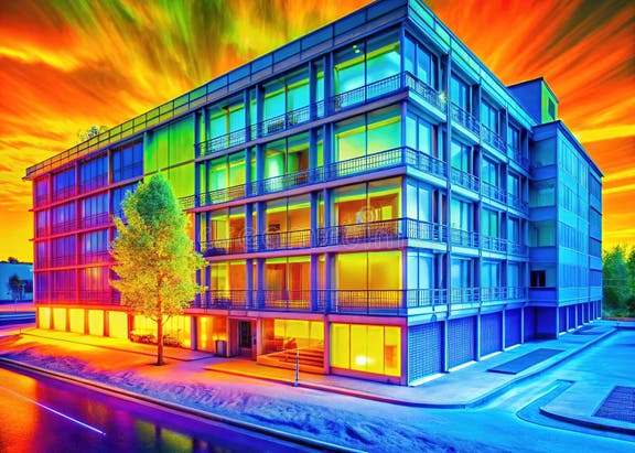 Dynamic Retro Architecture Fluid Backdrop Vibrant Thermal Heatmap ...
