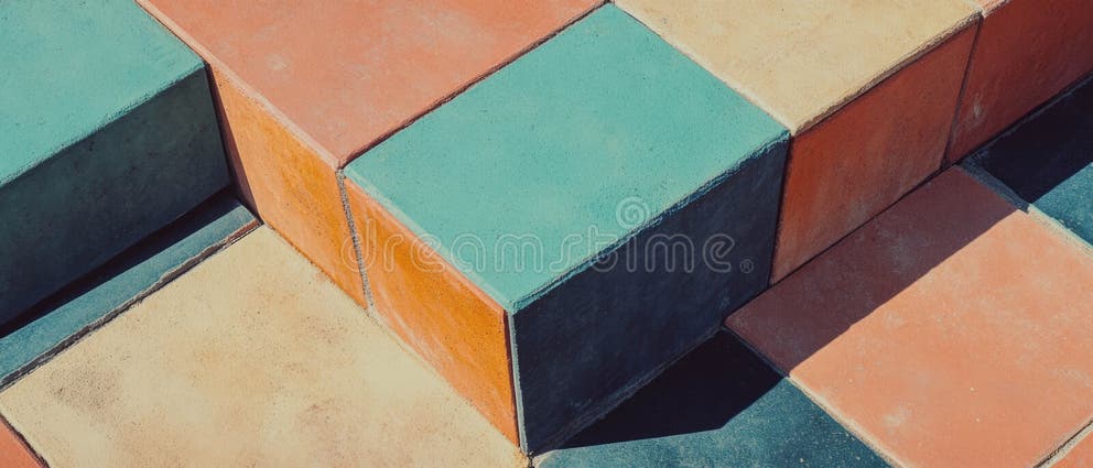 Dynamic Rhomboid Tile Pattern Showcasing Angular Design and Vibrant ...