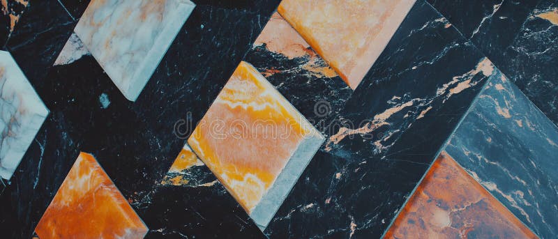 Dynamic Rhomboid Tile Pattern Showcasing Angular Geometric Design with ...