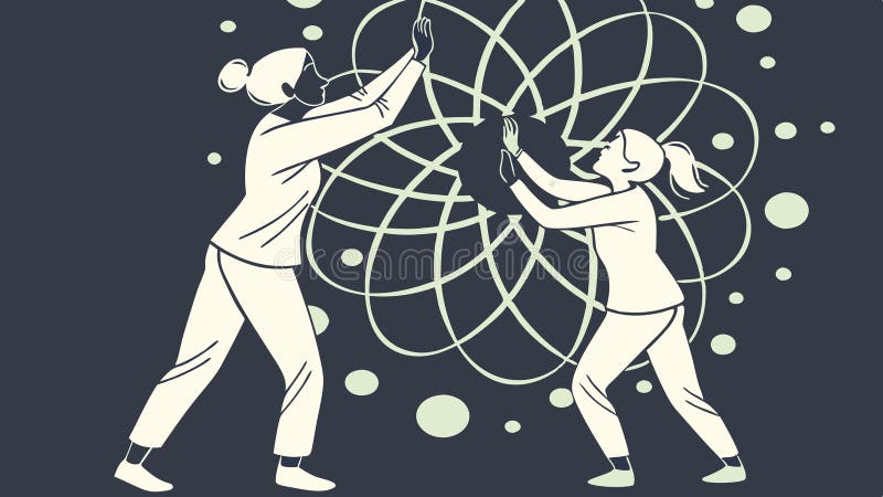 Dynamic Ribbon Dancers, Graceful Movement and Flow, Vector Design ...