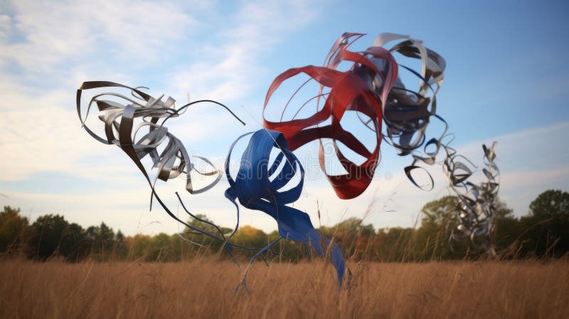 Dynamic Ribbon Sculptures stock photo. Image of motion - 312830292