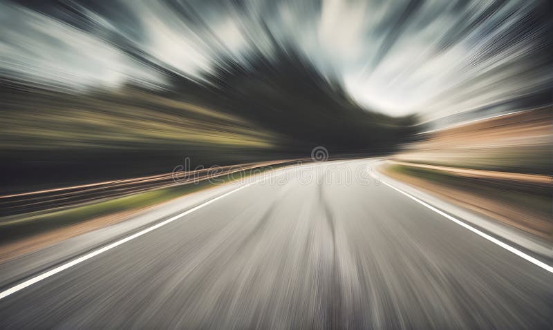 Dynamic Road Perspective with Motion Stock Illustration - Illustration ...