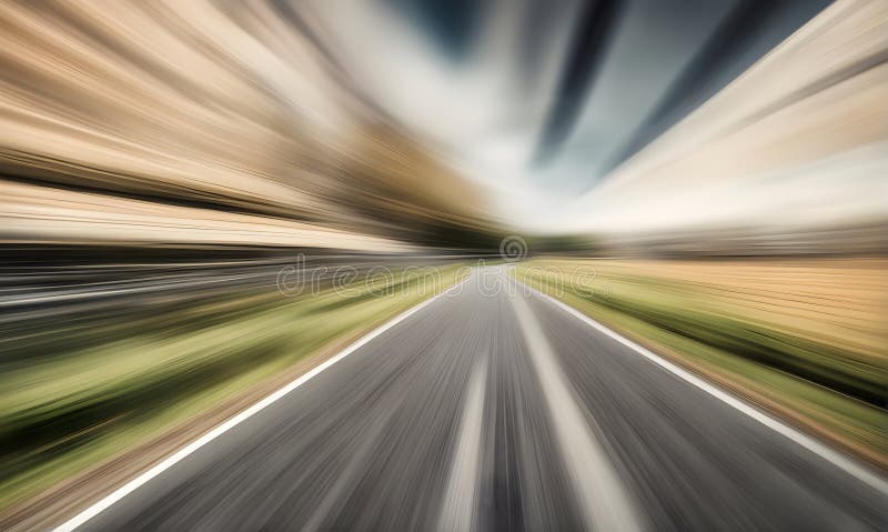 Dynamic Road Perspective with Motion Stock Illustration - Illustration ...